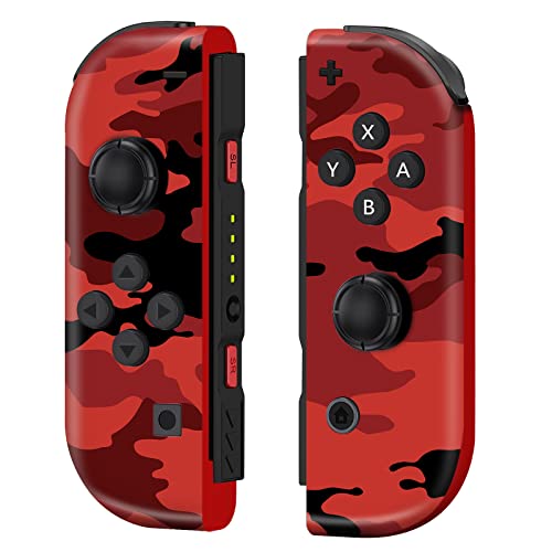 SANGDER Wireless Controller Replacement for Nintendo Switch,Wireless Switch Controller Support Wake-up Function with Grip(Camo Red)