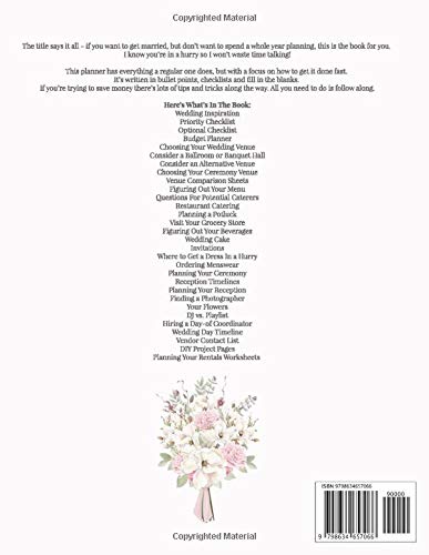 Short Engagement Wedding Planner: How to Plan Your Wedding in 6 Months or Less