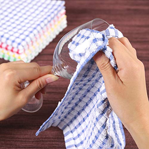 Oeleky Dish Cloths for Kitchen Washing Dishes, Super Absorbent Dish Rags, Cotton Terry Cleaning Cloths Pack of 8, 12x12 Inches