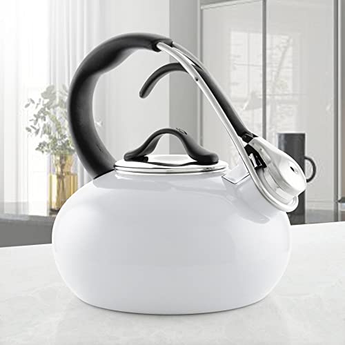 Chantal Classic Loop Enamel on Steel Whistling Tea Kettle, 1.8 quart (White)
