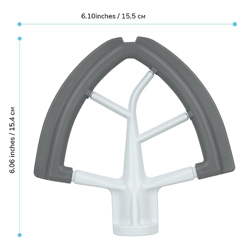 Kitchenaid Flex Edge Beater Replacement 4.5-5 Quart - Kitchen Aid Mixer Paddle Attachment with Silicon Edge Bowl Scraper, Kitchenaid Mixer Accessories, Kitchenaid Mixer Attachments