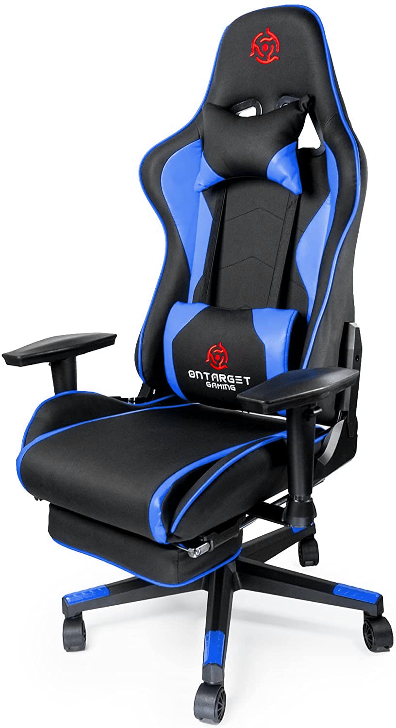 OnTarget Gaming Gaming Chair with Footrest High Back Gaming Chair with Footrest OnTarget GC100 Video Game Chair PC Racing Style Gamer Chair Ergonomic Office Chair