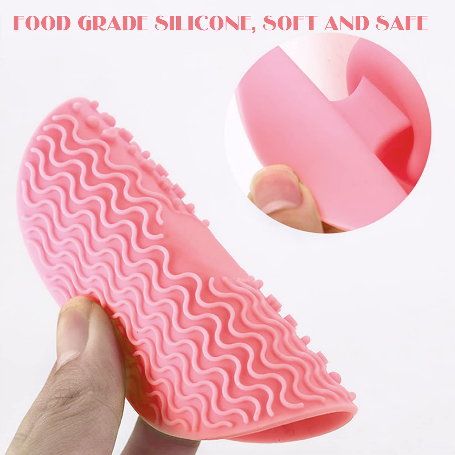Makeup Brush Cleaning Pad, Brush Cleaning Mat, Silicone Makeup Cleaning Brush Scrubber Mat, Cosmetic Brush Cleaner with Suction Cup for Valentines Day (2 Pack-Green & Pink)