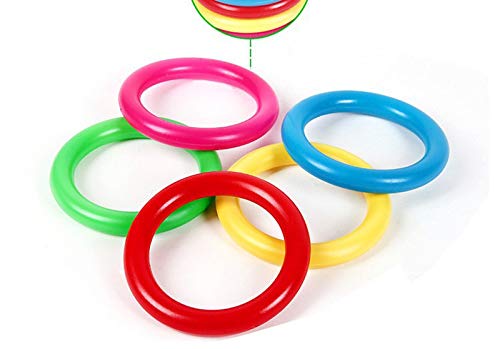 Toxz Child's Hoop Ring Toss Plastic Ring Toss Quoits Garden Throwing Game Pool Toy Outdoor Fun Set,Safety Material