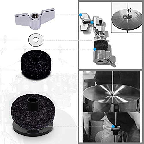 Cymbal Replacement Accessories Cymbal Sleeves with Base Wing Nuts Cymbal Felts Hi-Hat Clutch Felt Hi Hat Cup Felt&Cymbal Washer (B-23)