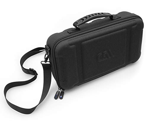 CASEMATIX Wireless Microphone Case Compatible with Two Wireless Mic System Microphones Up To 10.5" by Sennheiser, Shure and More - Sleek Mic Case For Travel with Lid Storage for Singing or Karaoke