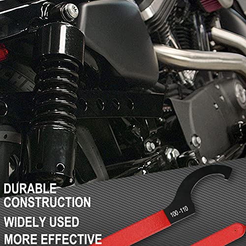 GallopMax 9Pcs Coilover Spanner Wrench Set, Universal Spanner Wrenches Motorcycle Shock Wrench Adjustable Carbon Steel Coil Over Adjustment Tool (Red)