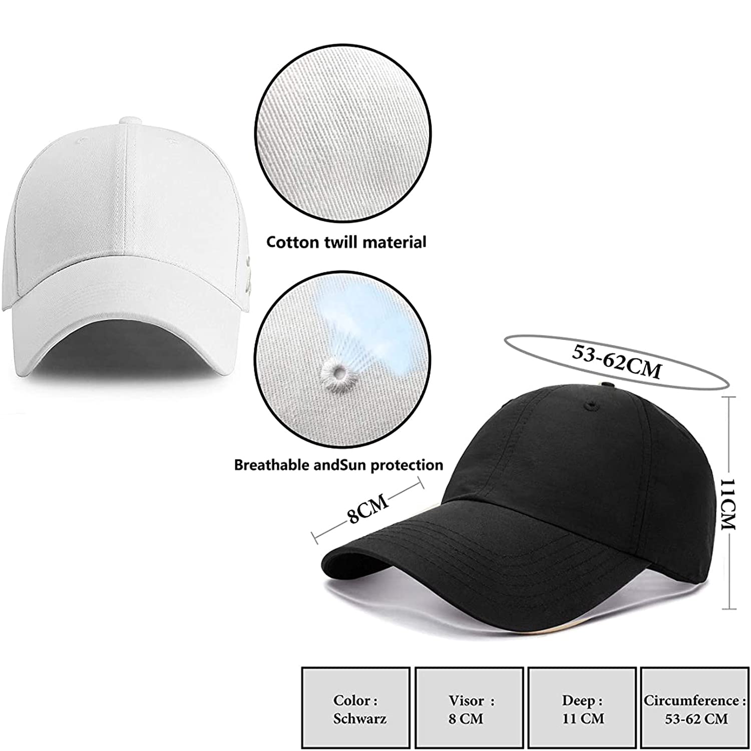 Classic Baseball Cap Low Profile Adjustable Cotton Caps for Running Cycling Hiking Golf DriveUnisex Dad Hat Fits Men Women, All Cotton Made (red + Blue)