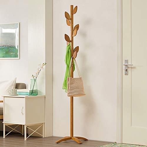 Coat Racks 9 Hooks Leaf Coat Stand Versatile Free Standing Coat Tree Clothes Hanger Hat Stand for Hallway Bedroom Home Office Max Load Capacity 25kg