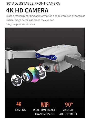 PEKIOGT RC UAV Smart Dual Mini-Drone Camera WiFi Helicopter Foldable 4K FPV Selfie Photo Flying Space Orb
