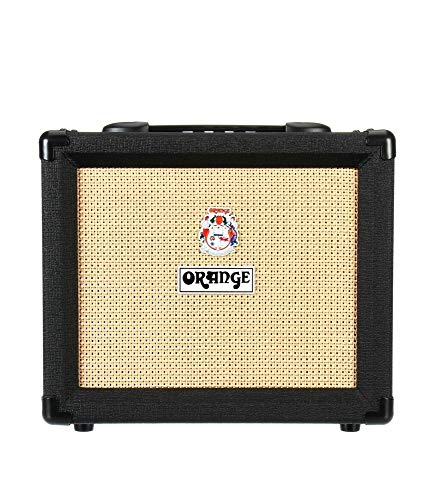 Orange Amps Crush 20RT Amplifier for Electric Guitars (Black) Bundle with Blucoil 10-FT Straight Instrument Cable (1/4in), 2-Pack of Pedal Patch Cables, and 4-Pack of Celluloid Guitar Picks