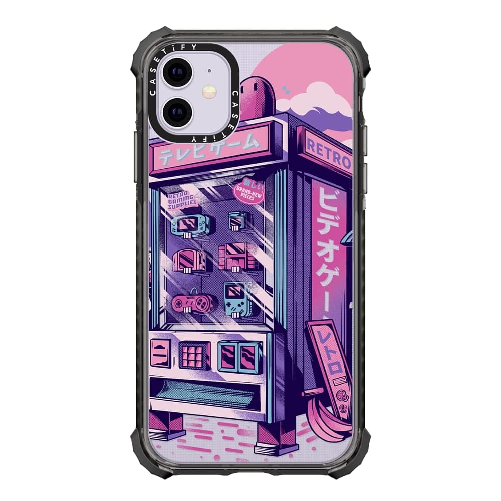 CASETiFY Ultra Impact Case for iPhone 11 - Retro Vending Machine - Clear Black