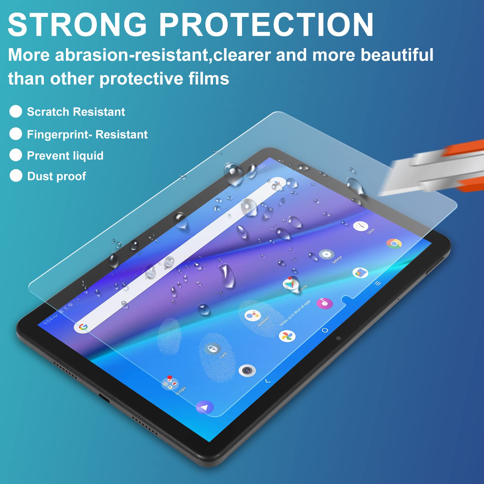 DMLuna [2-Pack] Screen Protector Compatible with TCL Tab 10 5G 10.1" (Model: 9183W 2022 Release), HD Tempered Glass Anti-Fingerprints Bubble-Free Easy Installation 9H Hardness