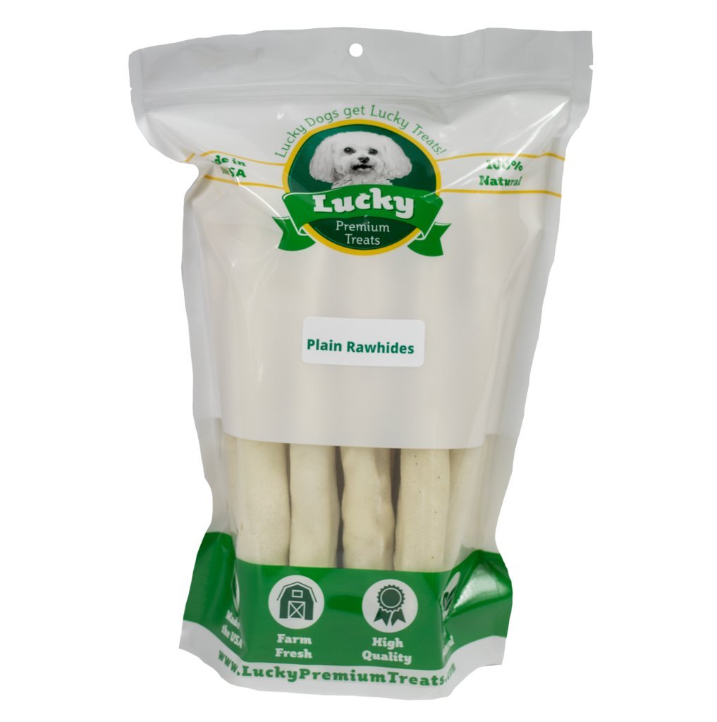 Lucky Premium Treats Plain Retriever Rawhide Sticks – All-Natural Rawhide Dog Treats for Large Dogs, Gluten Free Premium Large Dog Treats (14 Chews)