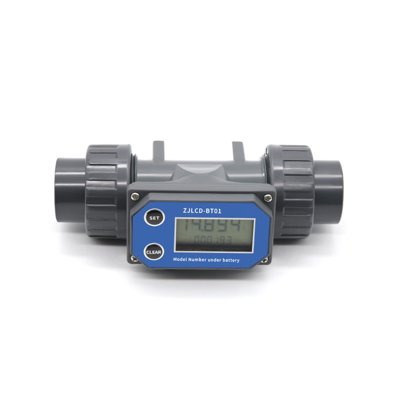 DN25-80 Turbine Flow Meter Electronic LCD Digital Display Flowmeter PVC Pipe Liquid Water for Farm/Garden Irrigation (Size : DN50, Color : with Cable)