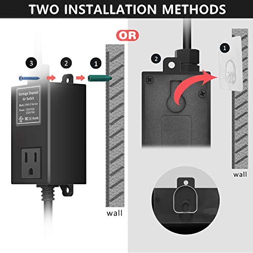 Garbage Disposal Air Switch Kit for SinkTop Waste Disposal with Stainless Steel Polished Short Air Button by briidea