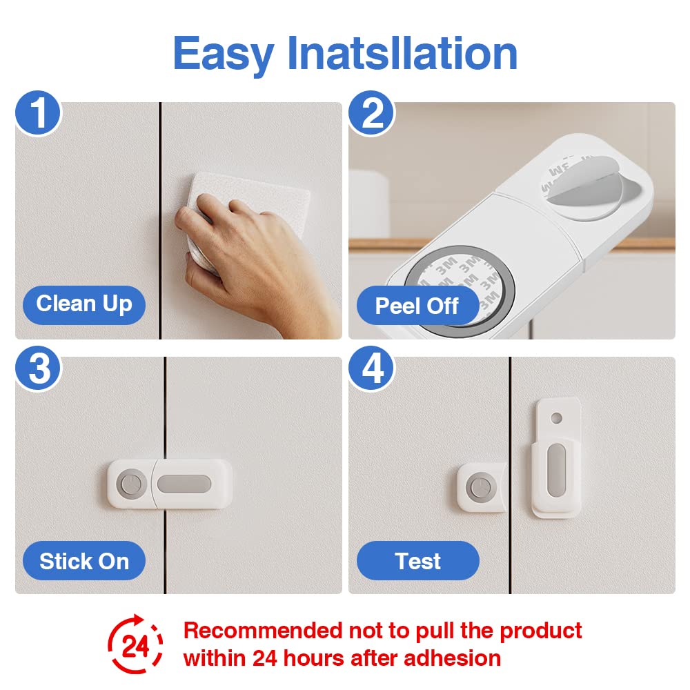 Dlafukids Magnetic Baby Proofing Cabinet Locks-Child Safety Locks for Drawers, Dishwasher,Oven,Refrigerator(6 Locks with 1 Key)-Easy Installation with 3M Adhesive