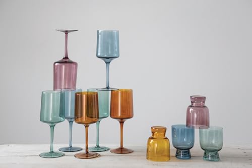 Creative Co-Op Wine Glass, 4 Colors
