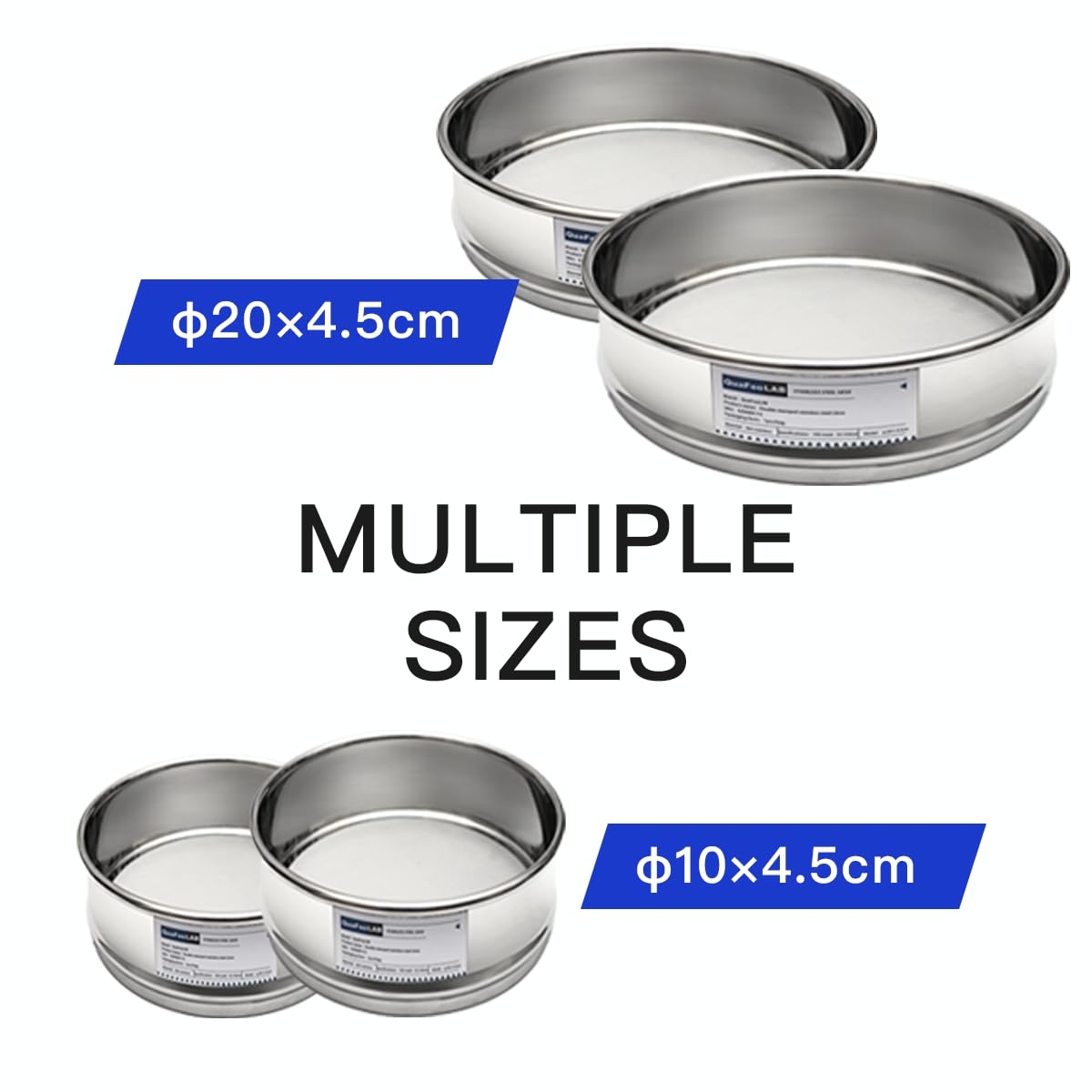Lab Sieves 80 Mesh, Economy Test Sieve #80 Mesh, 8'' Diameter, 304 Stainless Steel Wire Cloth φ20×4.5cm