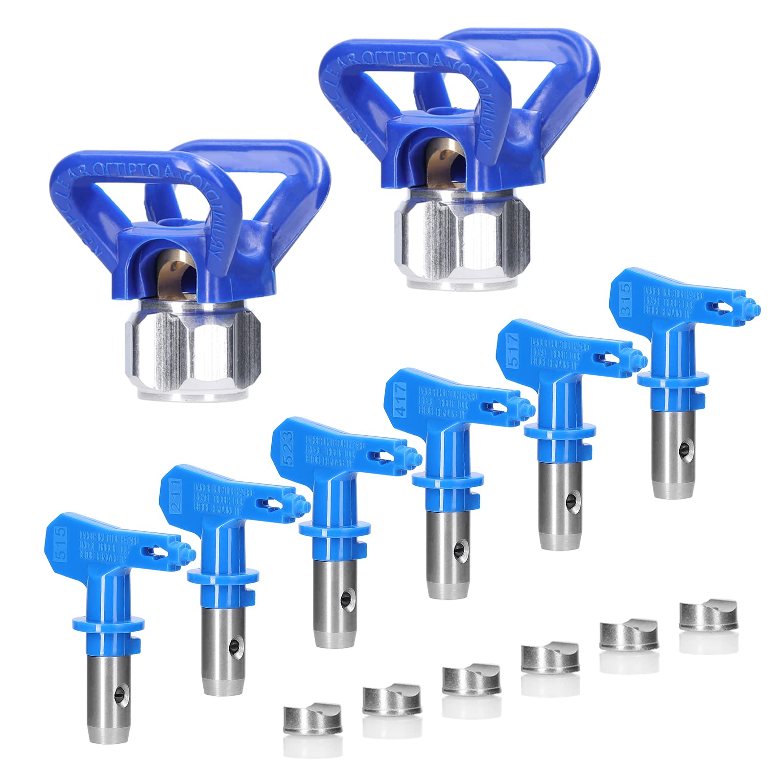 Reversible Nozzles Paint Spray Tips, Weytoll Reversible Nozzles Paint Nozzle Kit, Airless Sprayer Nozzle Kit Sprayer Accessories (6 Pack Contains 211, 315, 417, 515, 517, 523)