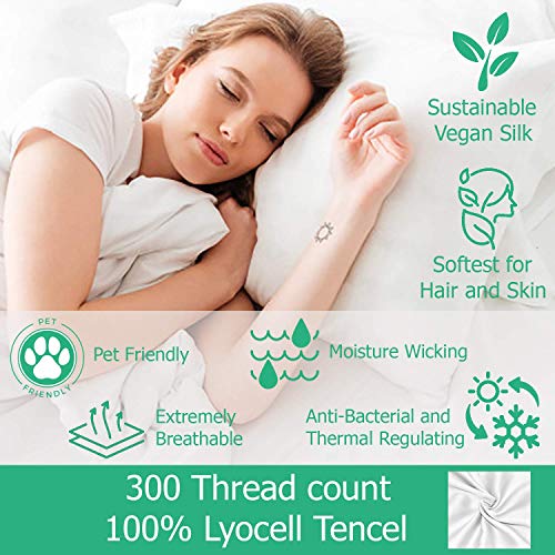 Linenwalas Tencel Pillowcase King Size Set of 2, Lyocell Cooling Silk Pillowcases for Hair & Skin, Soft Breathable Pillowcase with Envelope Closure (Charcoal Grey, 20x40 inches)