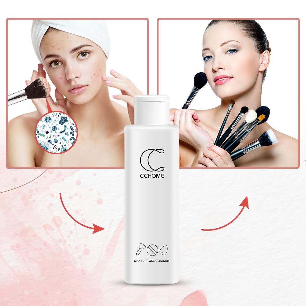CCHOME Liquid Makeup Brush Cleaner, Professional Brush Cleanser for Cleaning Makeup Sponges, Brushes & Applicators, 180ml