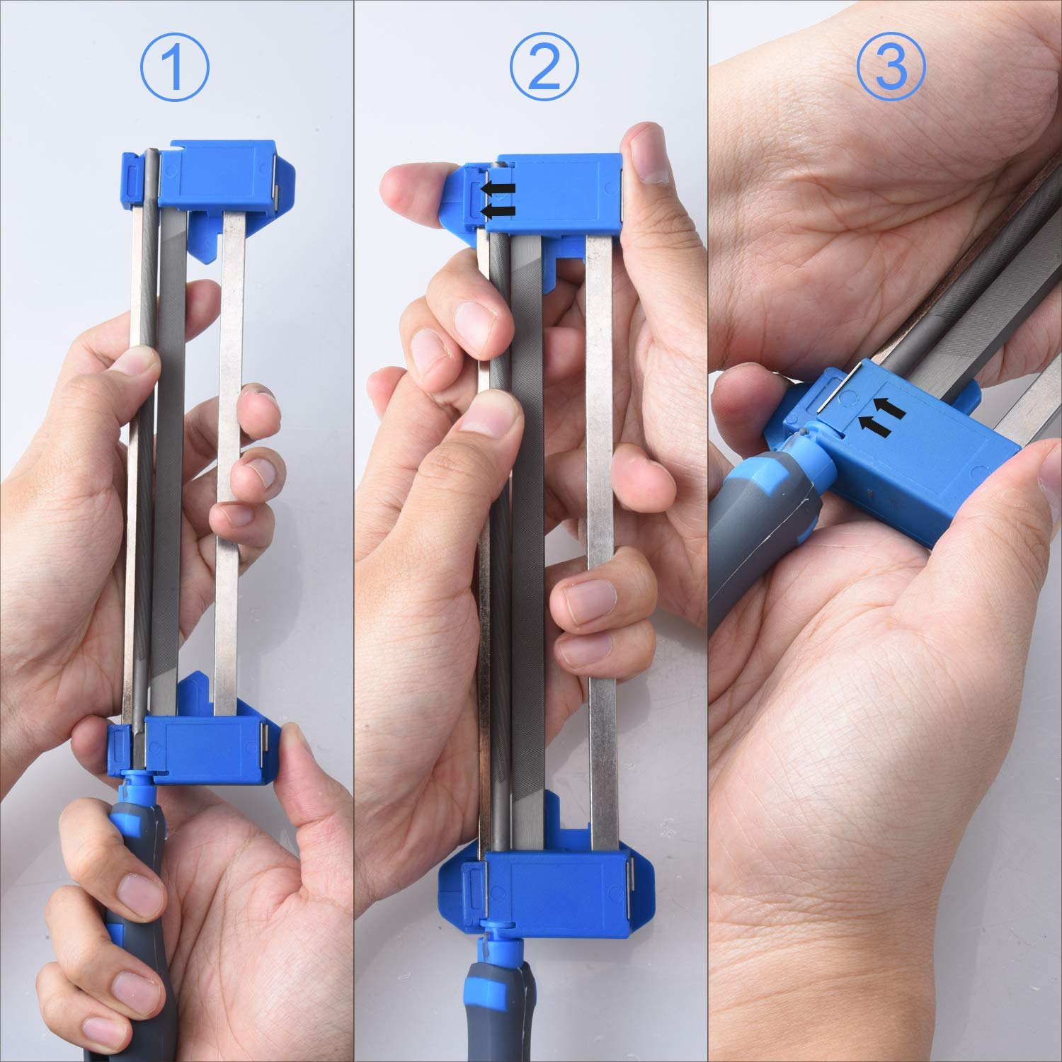 Codirom 2 in 1 Chainsaw Sharpener 2 in 1 Easy File Sharpener 3/16" 13/64" 7/35" Round Files (for 3/8" .325" .404" Chainsaw Chain)