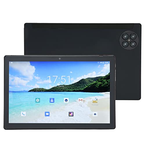 DAUERHAFT 10.1 Inch Tablet, Octa Core CPU Gaming Tablet, 8GB RAM 256GB ROM 1960x1080 Resolution, 8MP 16MP Camera 4G LTE Gaming Tablet for Office Travel 100‑240V(Black)