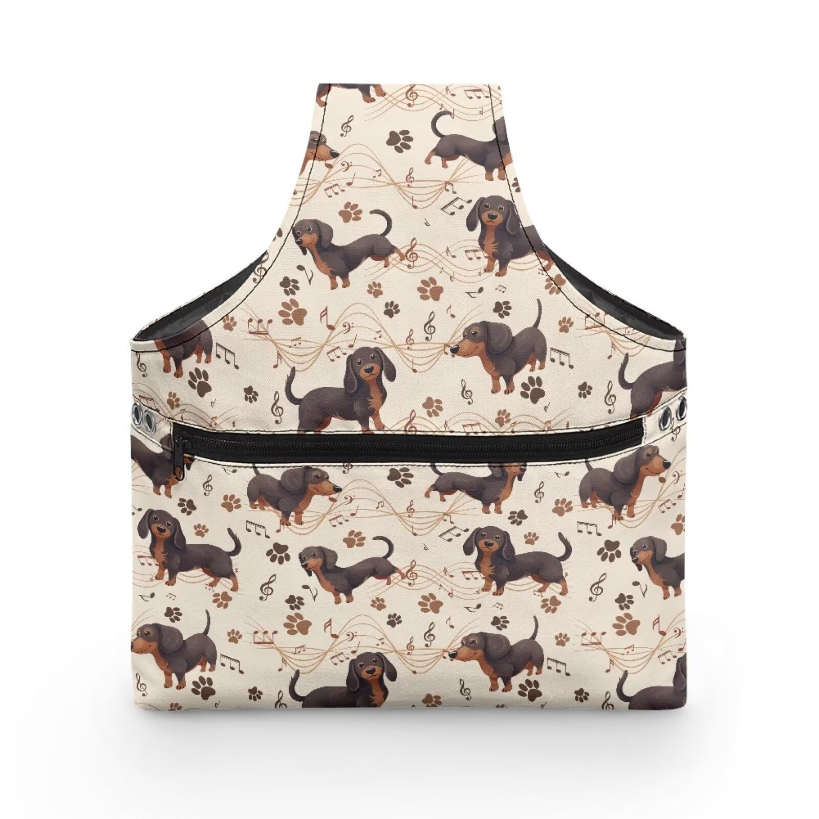 doginthehole Cute Dachshund Yarn Bag Knitting Bag Storage for Crocheting Accessories, Kawaii Dog Knitting Bag Crochet Hook Case Organizer Crochet Bag Kit for Beginners, Large Size