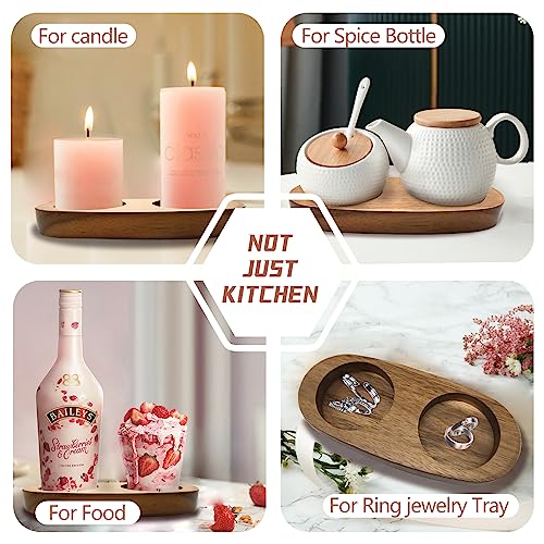 Salt and Pepper Mill Tray,Acacia Wood Tray, Salt & Pepper Grinder Accessories(Inner Dia 2.76 inch / 7cm)fit many Mills & Shakers