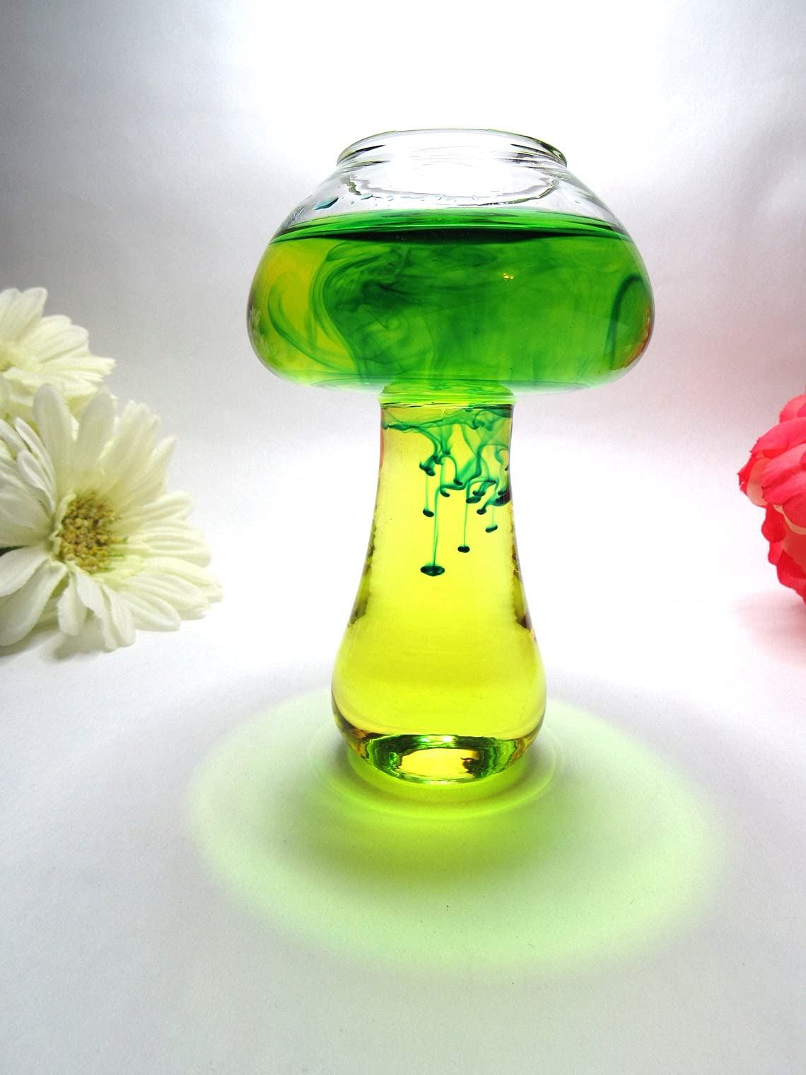 Creative Mushroom Shaped Cocktail Glass,Unique Fungus Drinking Glasses,Cute Juice Glass Cups, 9 OZ High-End Crystal Glass For Drinking Wine Martinis Manhattans Vodka Gin And Cocktails(2Pcs)