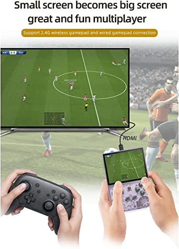 RG35XX Handheld Game Console with 5000 Games, 3.5inch IPS OCA Screen Linux System Chip Cortex-A9 Portable Handheld Nostalgic Arcade Retro Game Machine, 64g, 2100mAh (RG35XX Purple)