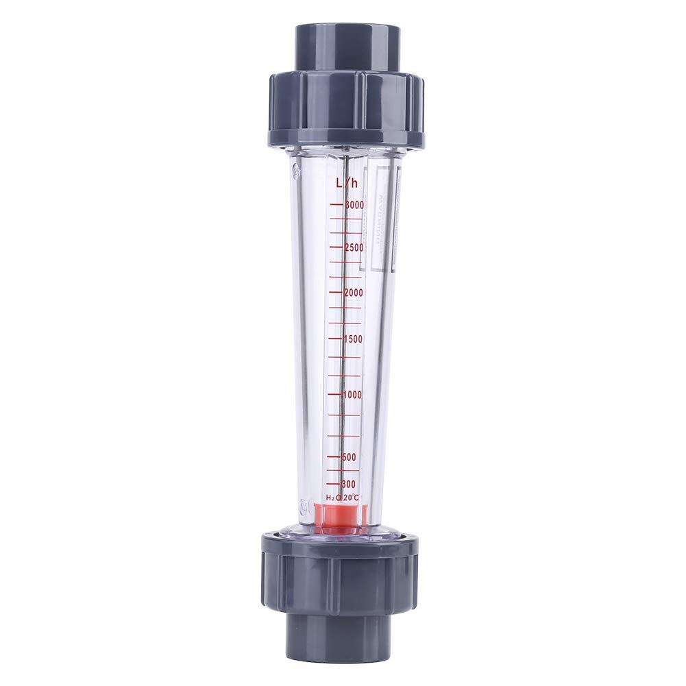 Oumefar Water Meter, Plastic Tube Type Water Meter LZS-25 Water Rotameter 300-3000L/H Water Liquid Meter Fit for DN25(1") Tube 4% Accuracy Class Liquid Flowmeter