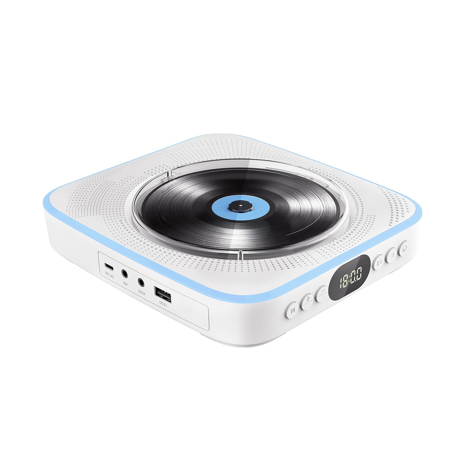 CD Player Portable Bluetooth with Speakers cd Players for Home Boombox, Remote Control, Support CD/Bluetooth/FM Radio/U Stick/AUX/Clock/Headphone Jack, LED Screen Display, Kpop