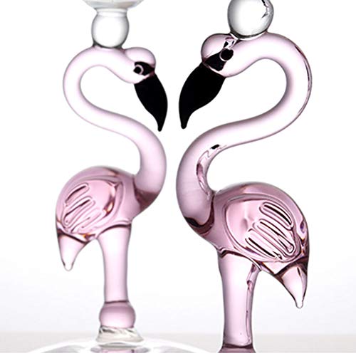 Creative Pink Flamingo Cocktail Martini Goblet Glass Cool Tableware Unique Bar Wine Set (2, 330ml wine glass)