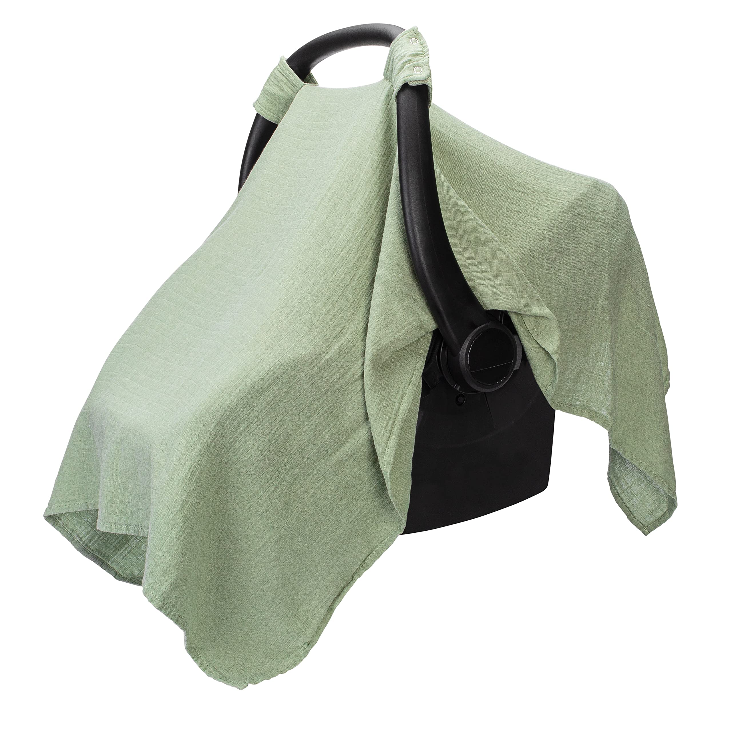 Comfy Cubs Swaddle Blanket Baby Girl Boy Easy Adjustable 3 Pack and Muslin Cotton Baby Car Seat Cover Bundled