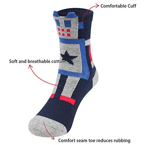 COTTON DAY Kids Boys Ankle Low Cut Athletic Cushion Sole Socks Fun Colorful Design 8-10 years (Camouflague Size 10)