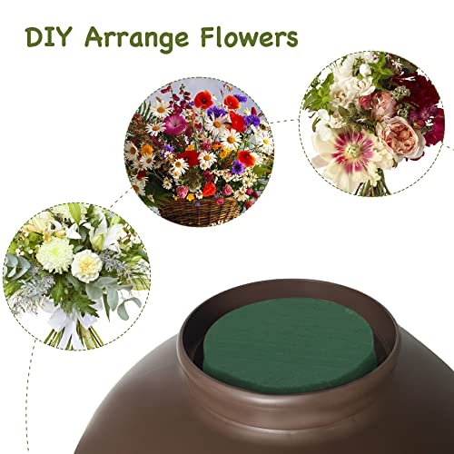 Hawsaiy Hidden Litter Box Enclosure, Plant Cat Litter Box Furniture Includes Faux Plant and Real Stones, Replaceable for Real Flowers Brown