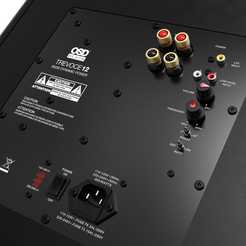OSD Trevoce 12" Triple Driver Active Subwoofer 800W, Native EQ 15Hz Bass Response, Faux Leather Finish