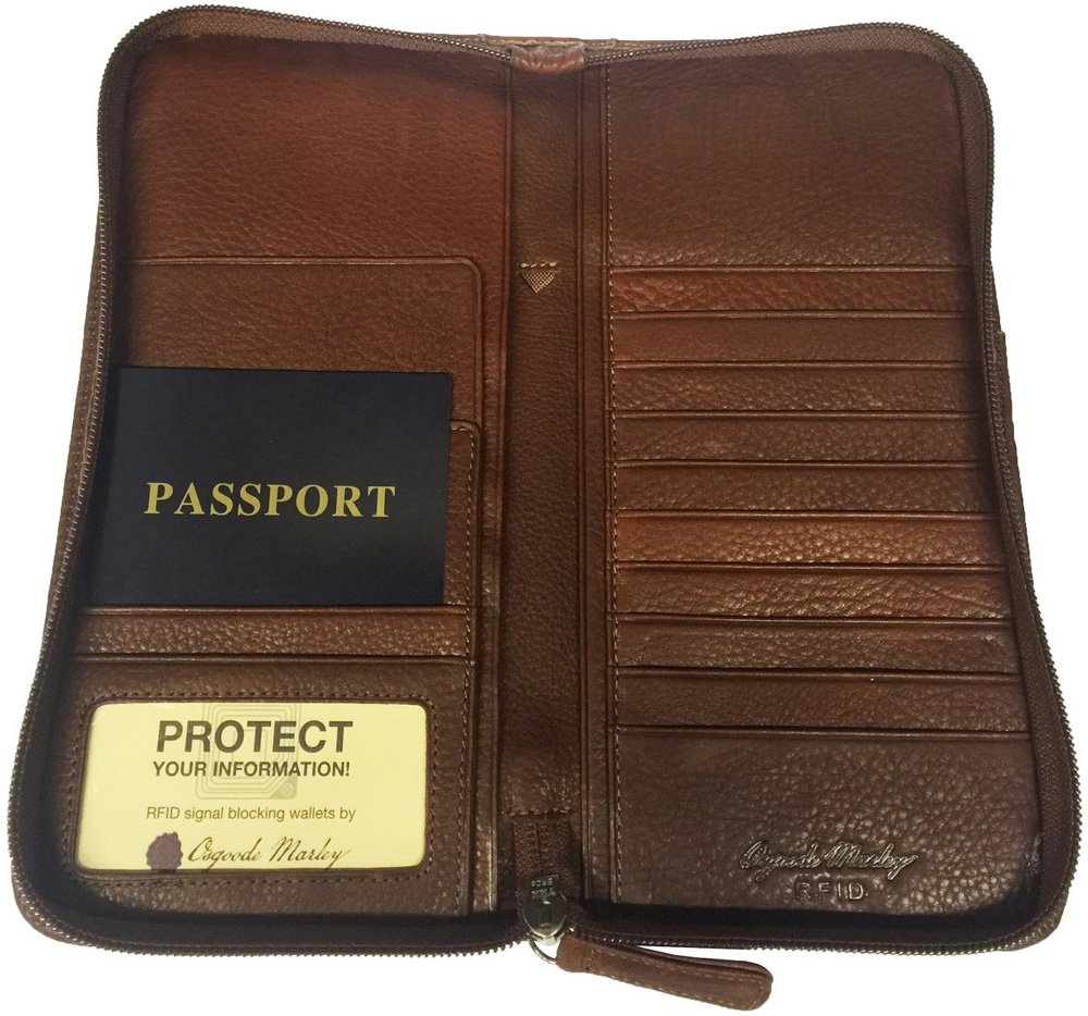 Osgoode Marley RFID Zipper Travel Organizer Brandy
