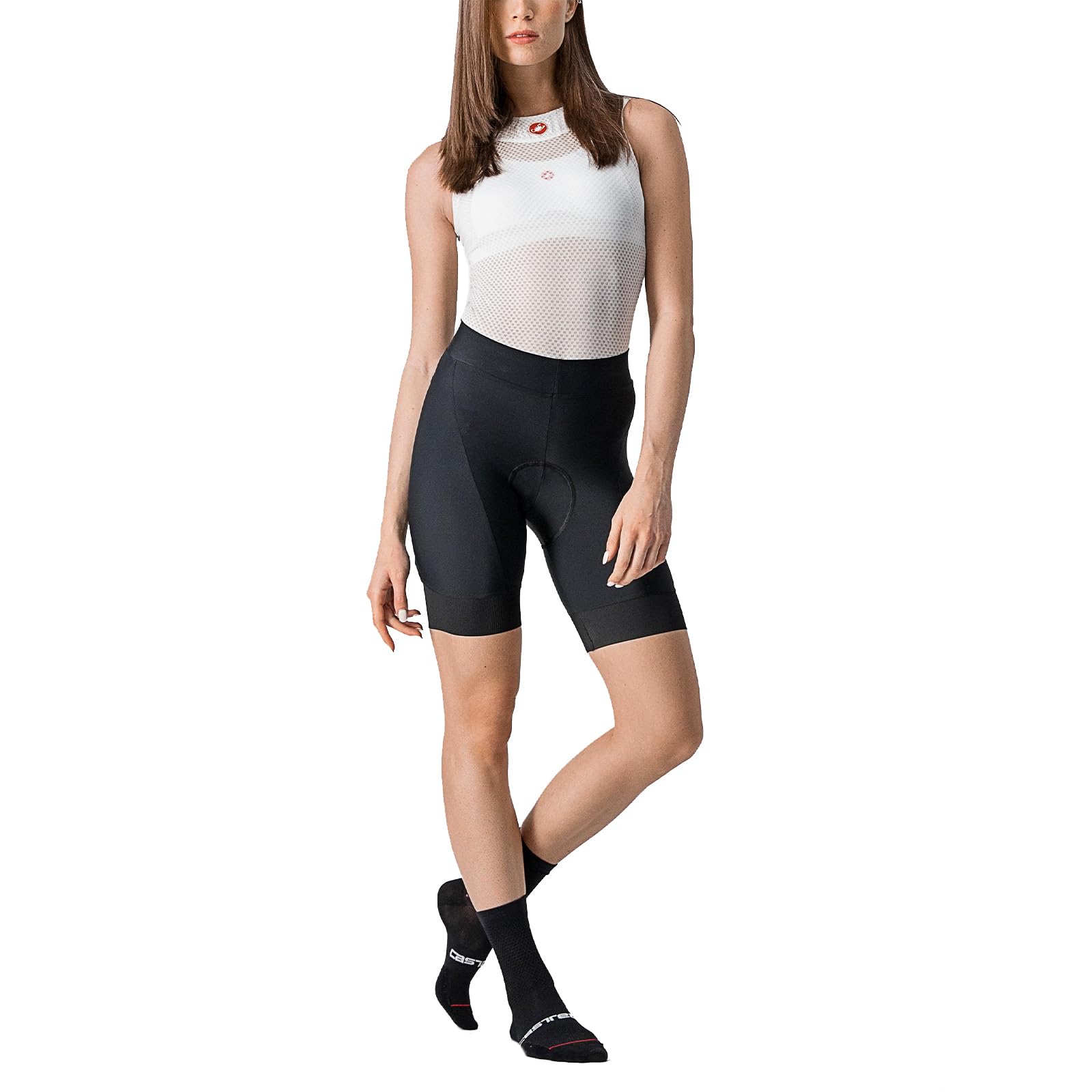 Castelli Womenâs Prima Short for Road and Gravel Biking I Cycling - Black/Dark Gray - Medium