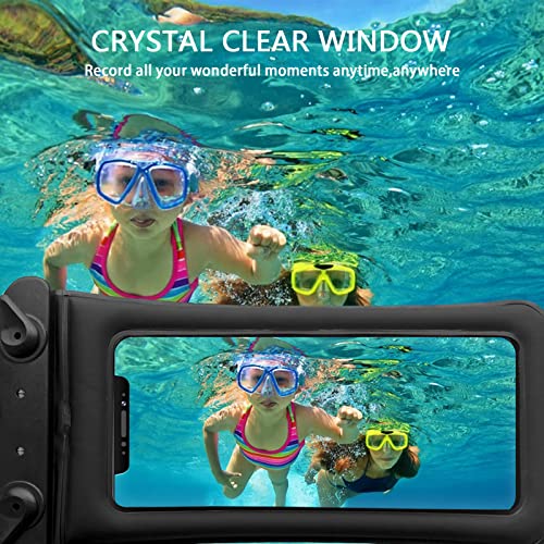 Joyexer Universal Cellphone Waterproof Pouch Dry Bag Underwater Phonne Case for iPhone 13 12 Pro Max 11 Pro Max 13 Mini Xs Max XR X 8 7 6, Galaxy S20 Ultra S10 Note10 up to 7",Black