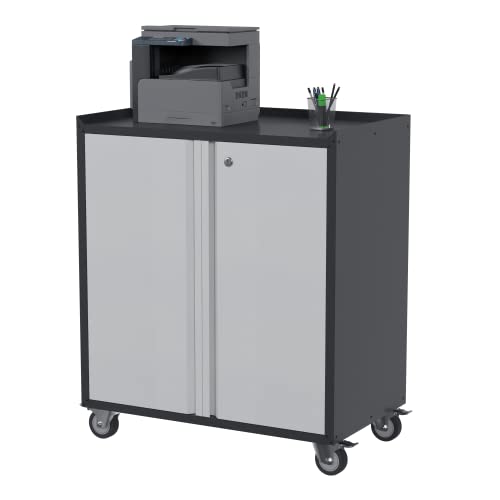 Garage Metal Storage Cabinet with Wheel for Home Garage/Adjustable Shelves, Lockable, Stiffener and Bumpers Design, Six Cabinetsā¦