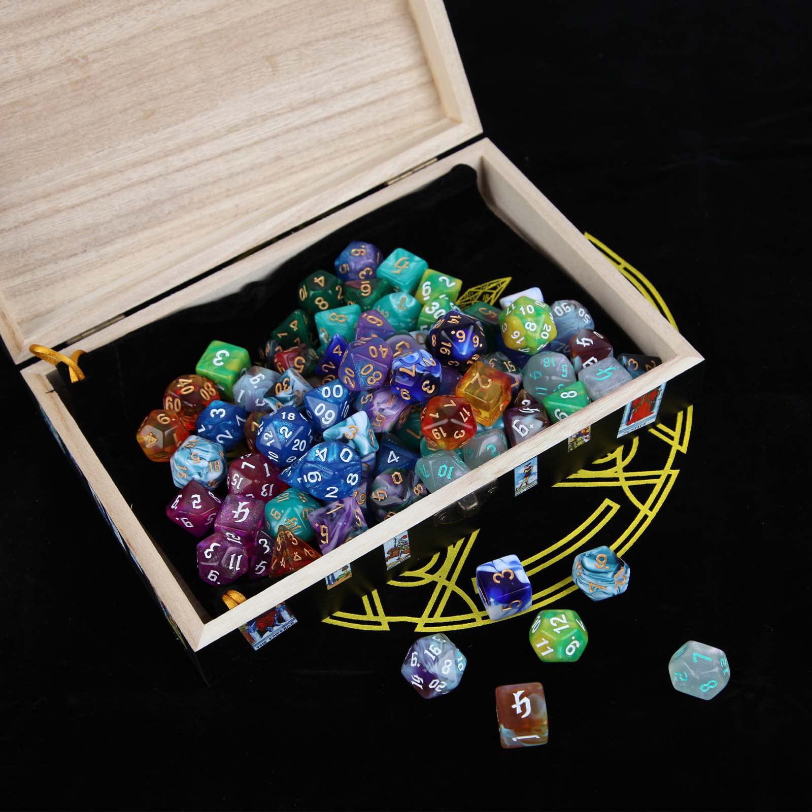 DND Polyhedral Dice Set - Acrylic Material Gaming Dice, Polyhedron Game Dice, Tabletop Games, for Dungeon and Dragons D&D RPG Role Playing Games 7-Die Set (Night Sky Galaxy)