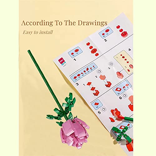Crabegg Roses Building Sets for Kids | Patented Design | 5D Puzzles Flowers Bouquet for Adults