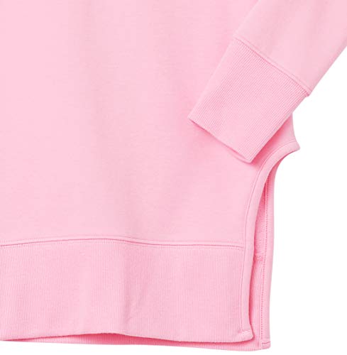 Daily Ritual Women's Long-Sleeve Crewneck Sweatshirt with Side Cutouts, Pink, X-Large