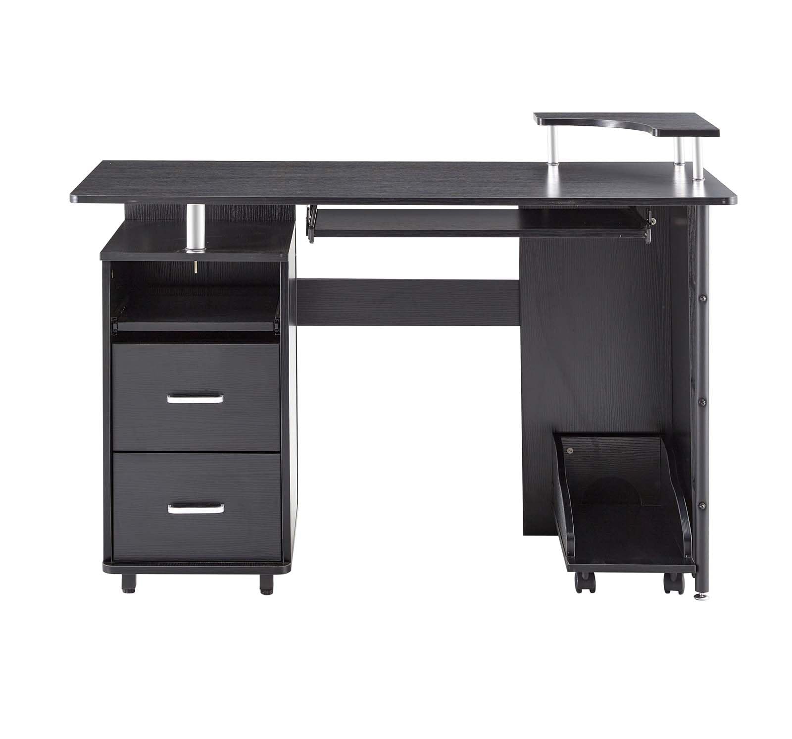 Computer Desk, 47'' Office Desk with Keyboard Tray, Writing Desk with 2 Drawers and Study Table, Potting Stand with CPU Tray&Removable Shelf for Storage