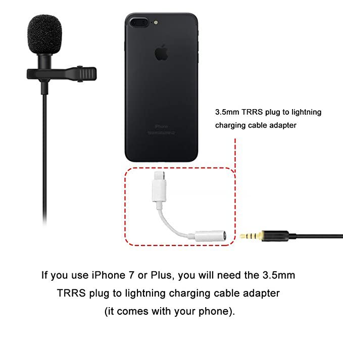 Socialite 3.5 mm Magic Microphone Clip On Lapel Lavalier Mic for Mac, PC, Compatible with iPhone Android Podcasting Recording Streaming incl Extra Long 6.5 Ft Extension Cable Just Plug and Play