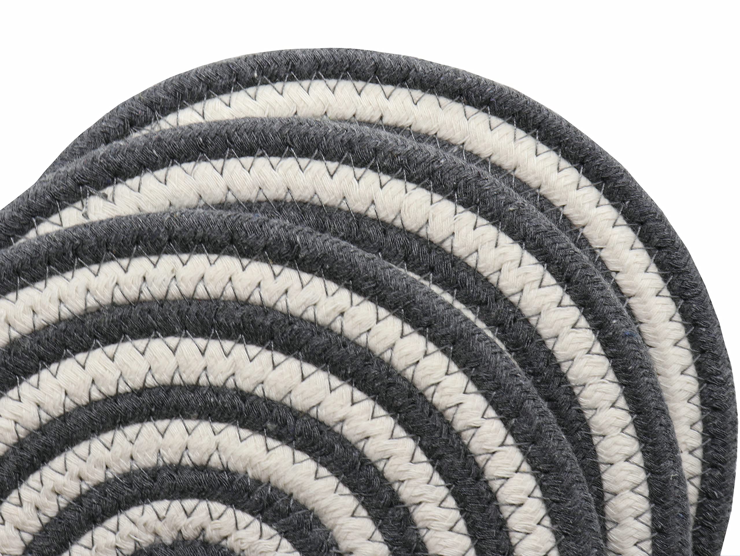 Cotton Pot Holders Hot Pads for Kitchen Heat Resistant, Thread Weave Trivet Multipurpose Pot Holder by Diameter 7 Inches, Color Matching Potholders Set of 3 (Dark Grey)