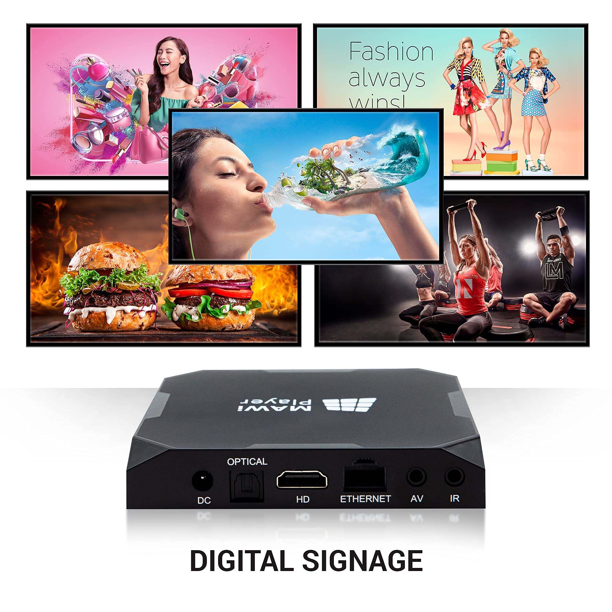 MAWi 4K Digital Signage Player Bundle by Monitors AnyWhere – Video Wall solution with Android-based AV- over-IP connectivity software